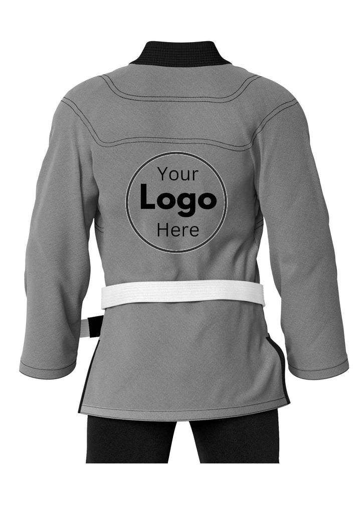 Personalised Bjj Gi Grey And Black Trim With Embroidery Logos – Oriengis