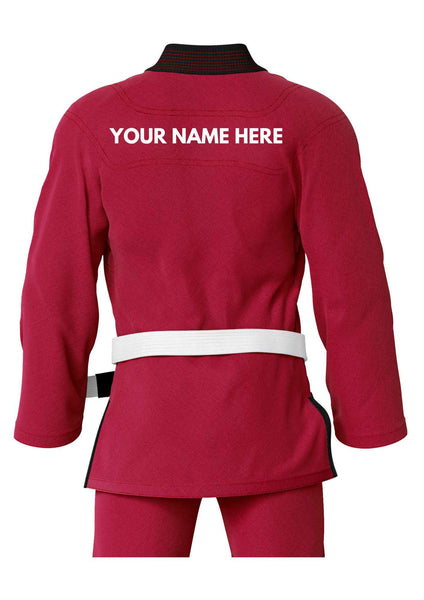 Custom Red Brazilian Jiu jitsu Gi Bjj Black trim – Oriengis